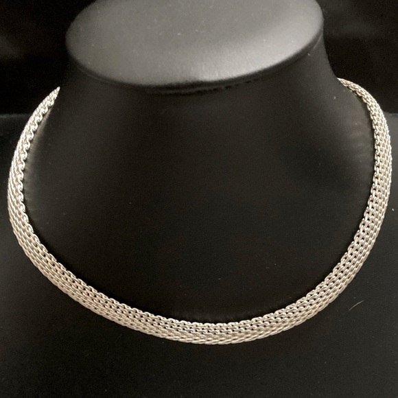 Jewelry | Sterling Silver Mesh Design Vintage Choker Necklace | Poshmark